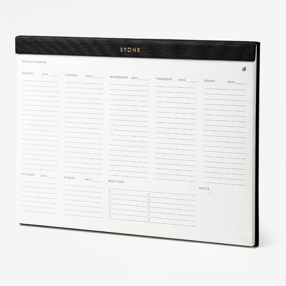 Weekly Planner Desk Pad | Stone - Notebooks & Apparel